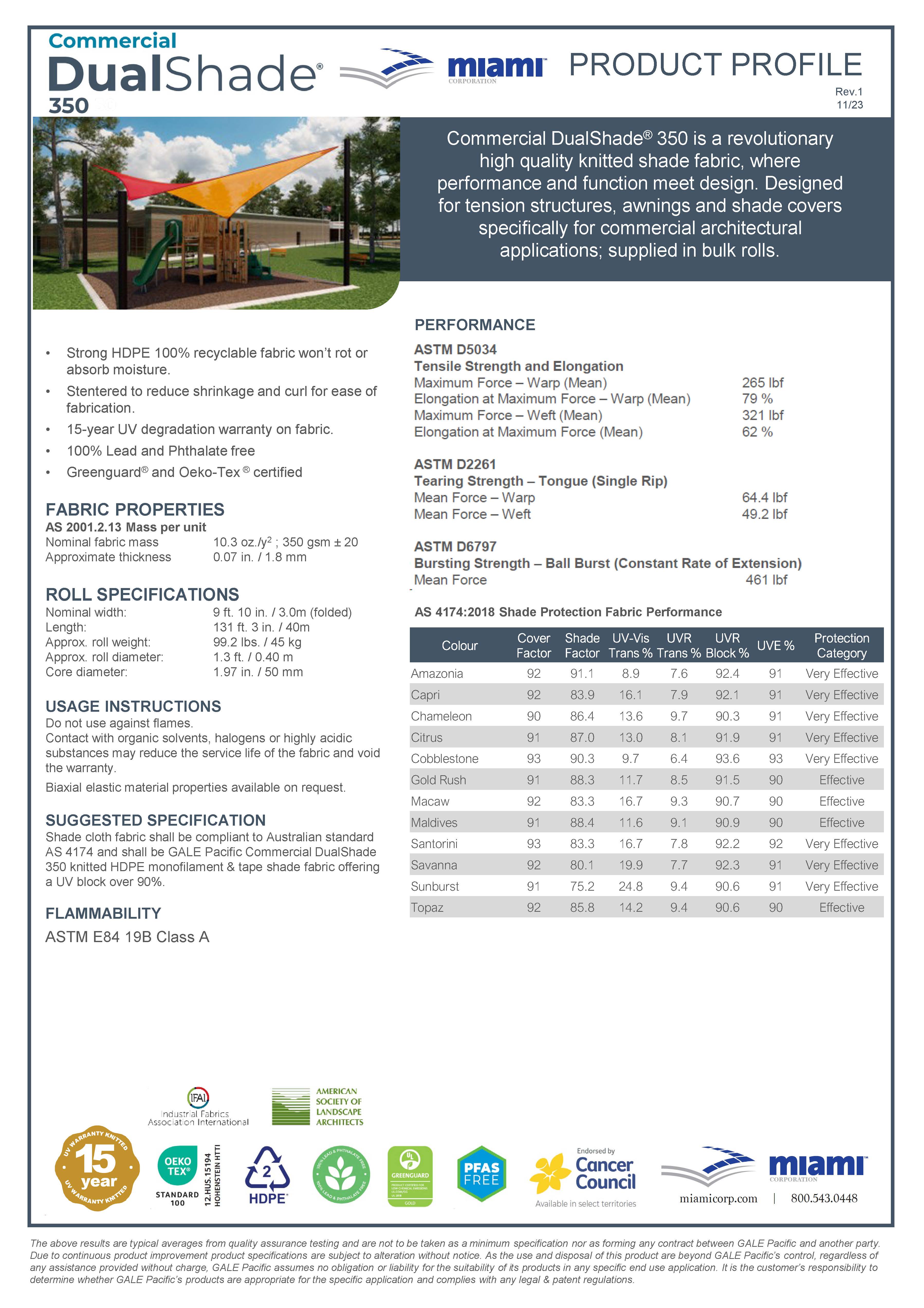 Commercial Dualshade 350 Amazonia | Miami Corp